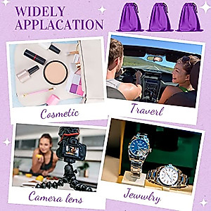 Konohan Storage Bag Adult Microfiber Drawstring Bags Small Drawstring Pouch Adjustable Cloth Bags Foldable Ditty Bag Game Konohan Cosmetic Glass (Purple 6 x 6 Inch 10 x 7 Inch 12 x 9 Inch) 1.0 Count