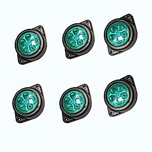 LED outline marker lights trailer fot truck24V Clearance Lamp for Truck Trailers chicken lights for semi trucks freightliner cargo Marker lights Universal Fit, Color Green, Pack of 6