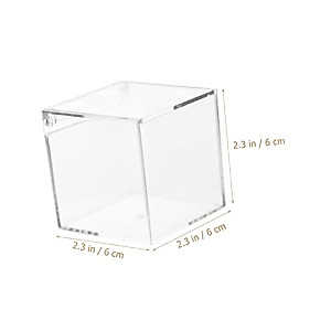 Garneck 6pcs Boxes Jewelry Storage Box Clear Cake Containers Mini Containers Snackle Box Container Clear Boxes for Favors Clear Organizer Box Acrylic Gift Cube Empty Boxes Wedding Supply