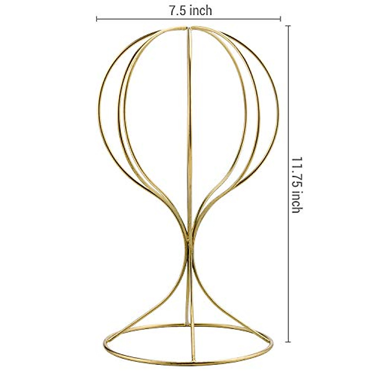 MyGift Modern Brass Electroplated Metal Hat Holder Stand, Decorative Tabletop Wig and Hat Display Stand, Set of 2 - Handcrafted in India