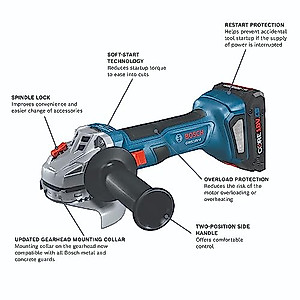 BOSCH GXL18V-901B25 18V 9-Tool Combo Kit 2-In-1 Bit/Socket Impact Driver, Hammer Drill/Driver, Recip Saw, Circ Saw, Oscillating Tool, Angle Grinder, Vacuum, Worklight, (2) CORE18V 4 Ah Batteries