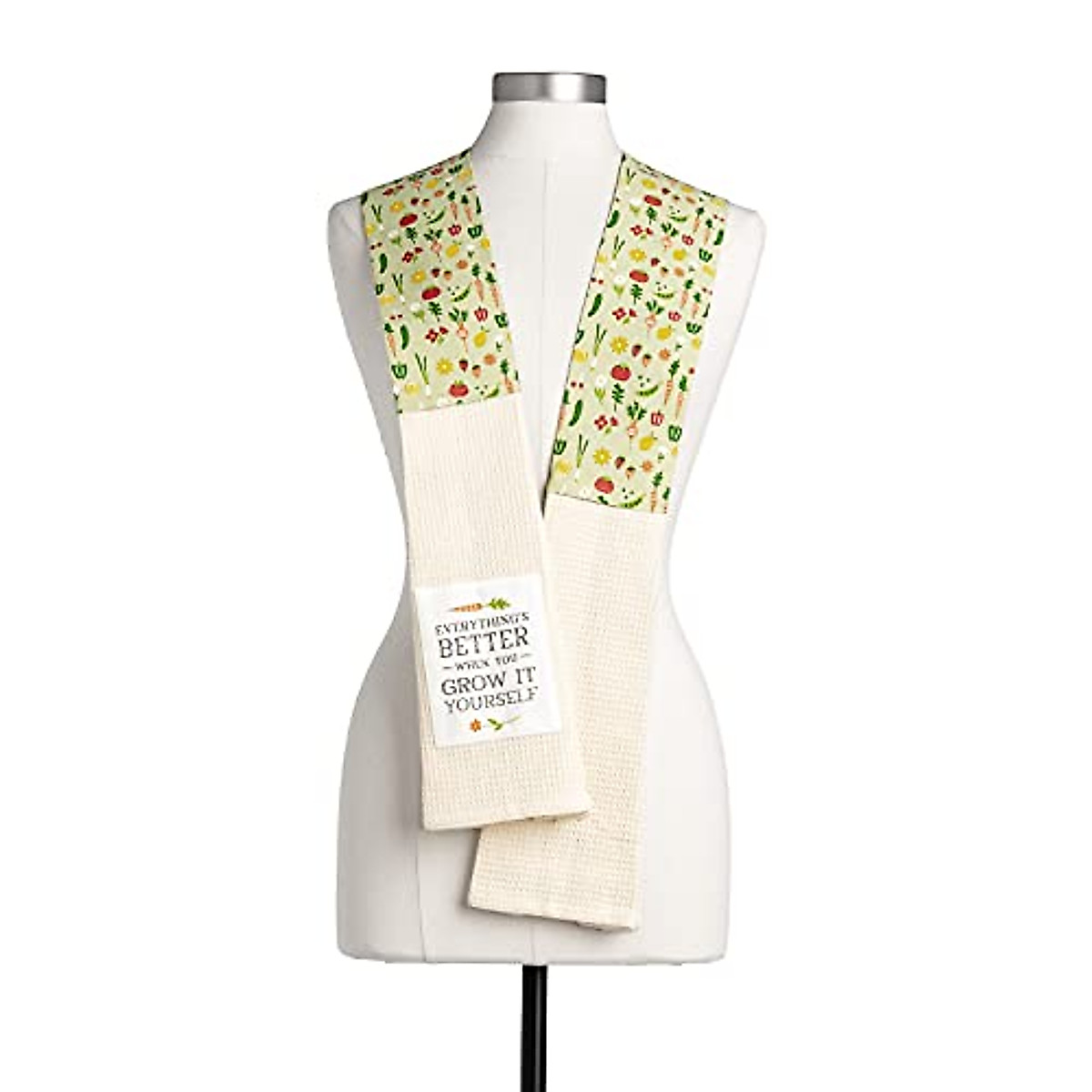 DEMDACO Better If You Grow It Green and Red 4 x 69 Inch Cotton Kitchen Dish Towel Boa