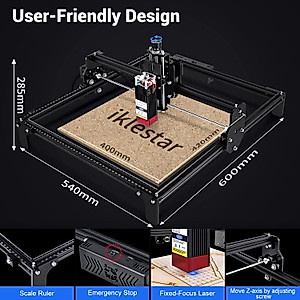 4240 Laser Engraving Machine with Rotary, Iklestar 20W Laser Cutter and Engraver Machine for Metal and Wood, 5000mW Optical Power