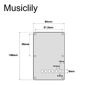 Musiclily Guitar Back Plate Tremolo Cavity Cover Backplate for China Made Squier Guitar Parts,1Ply White