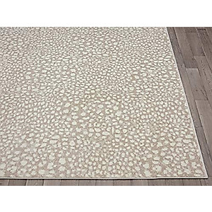 Abani Beige Cheetah Print 7'9"x10'2" Area Rug Rugs, Arto Collection - Contemporary Durable Accent Rug