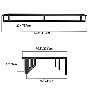 Audmore Wall Mounted Clothes Rack with Top Shelf, 46.5'' Industrial Clothing Rack Heavy Duty, Metal Shelf with Hanging Rod, Garment Rack Laundry Room Shelves, Space Saving