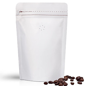 Flysogan 8oz 50pcs Aluminum Foil Stand Up Zipper Coffee Pouch Bags With Valve (Pull Tab Open) (50 Pieces,8 oz/0.5 lb)