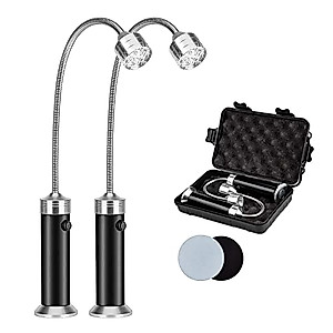 Magnetic Grill Light for Barbecue: Grill Lighting for Outdoor BBQ - Grilling Gifts for Men, Waterproof Heat Resistant Grill Accessories | 2 Pack Black