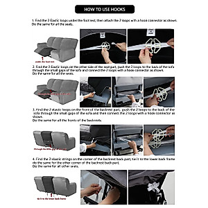 ULTICOR Velvet 8-Pieces Recliner Sofa Covers Stretch Reclining Couch Covers for 3 Cushion Reclining Sofa Slipcovers Furniture Covers Thick Soft Washable (3 Seater Recliner Cover, Sand)