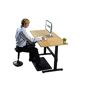 WOBBLE STOOL Standing Desk Chair ergonomic tall adjustable height sit stand-up office balance drafting bar swiveling leaning perch perching high swivels 360 computer adults kids active sitting black