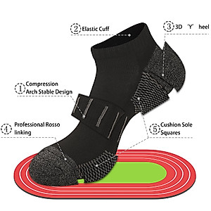 Heatuff Men's Athletic Ankle Socks Moisture Wicking Cushion Sports Running Low Cut Sock (8 Pairs)