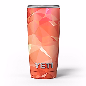 Design Skinz Orange Geometric V17 - Skin Decal Vinyl Wrap Kit Compatible with The Yeti Rambler Cooler Tumbler Cups