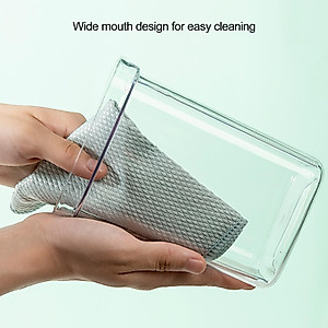 jyibinee Cereal Storage Box, Large Capacity Transparent Sealed Food Container, Airtight Food Storage Container Sealed Storage Tank for Kitchen Black 600ML