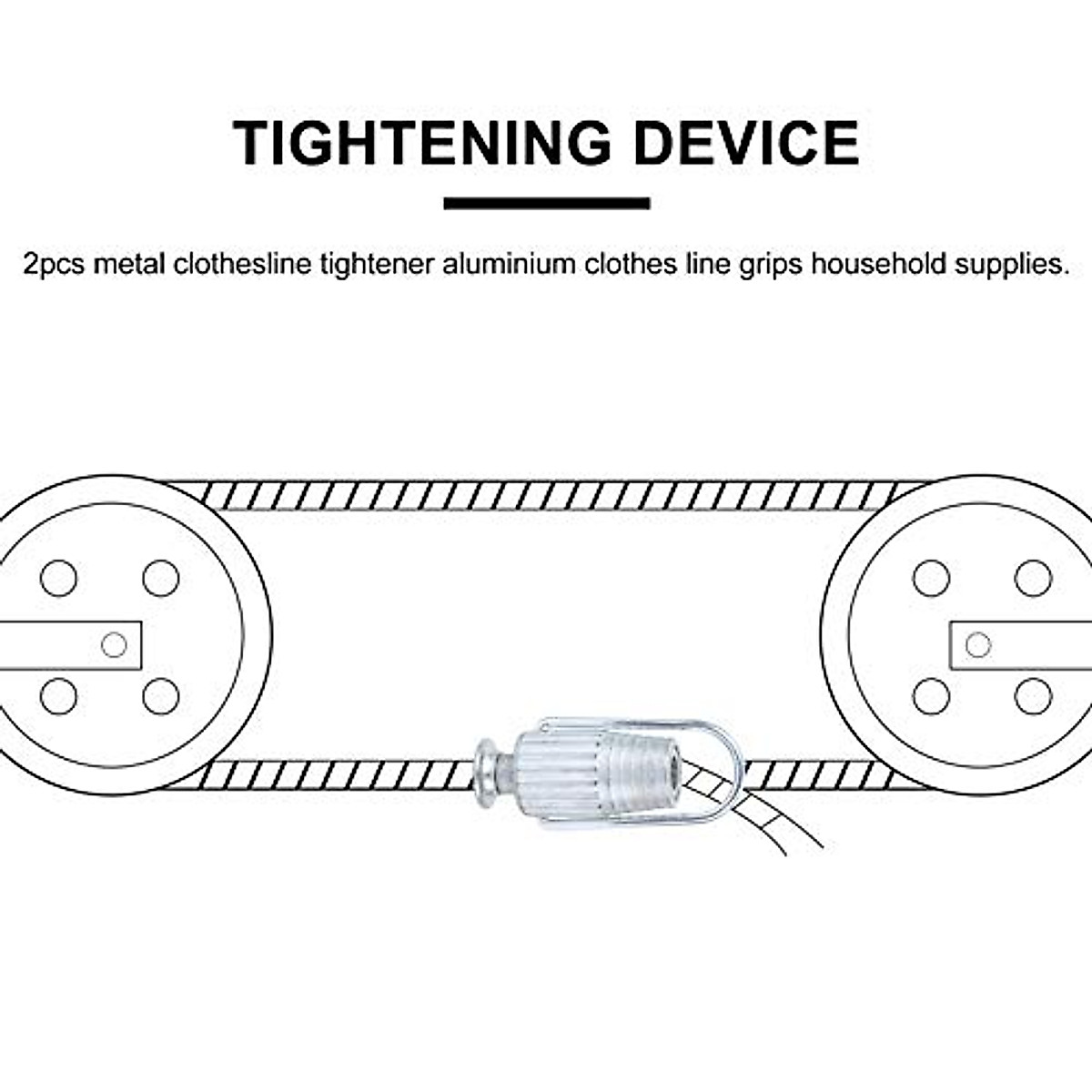 DOITOOL 2PCS Stainless Steel Clothesline Tightener Clothesline Tightener Tool for Laundry Home