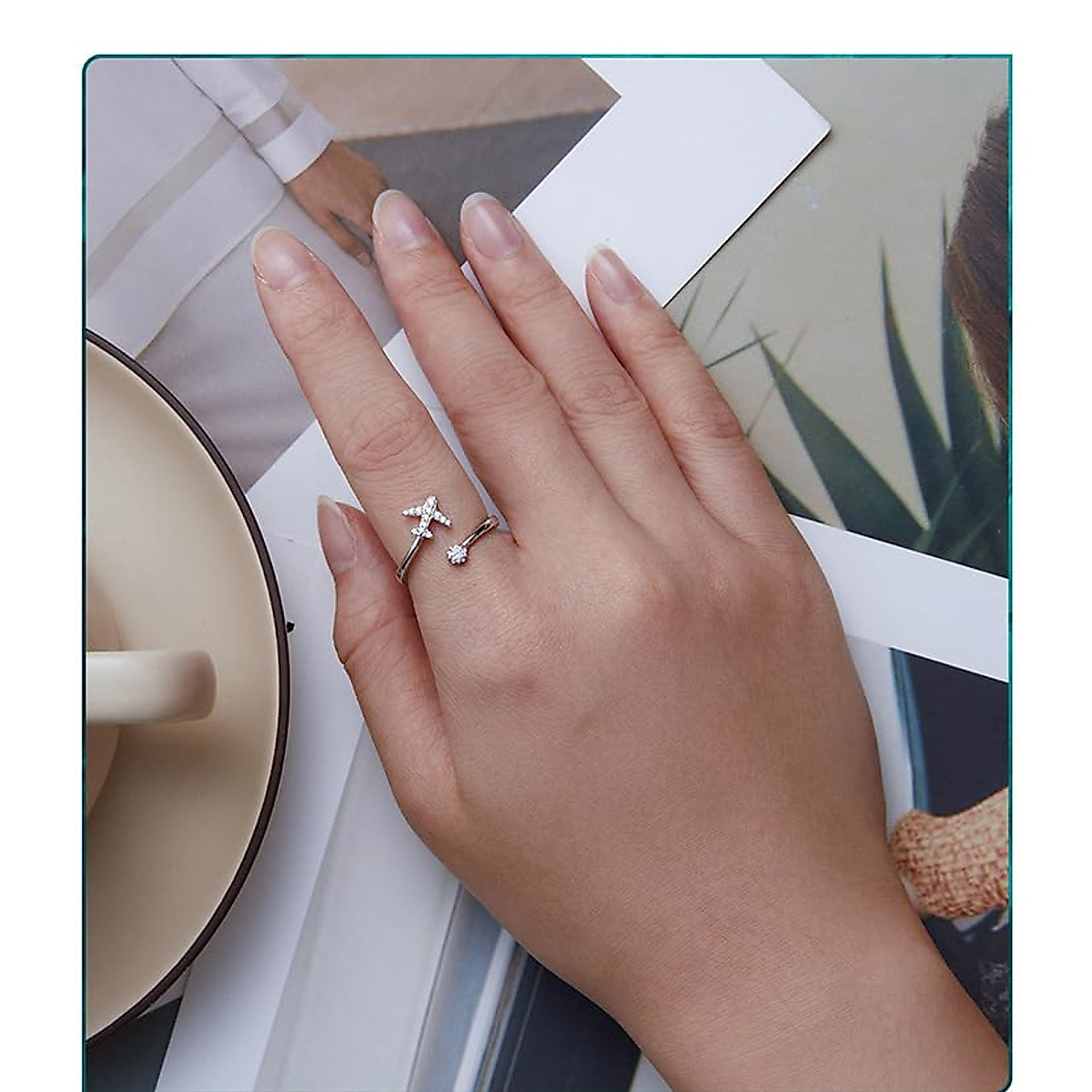 NanMuc Womens 925 Sterling Silver World Travel Souvenir Airplane Finger Ring Travel Trip Adjustable Open Finger Ring Wife Anniversary Jewelry