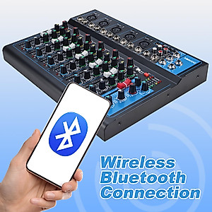 4/7 Channel Professional Powered Mixer Power Mixing Live Studio Audio Sound DJ-Mixer Mixing Console with USB slot (7 Channel)