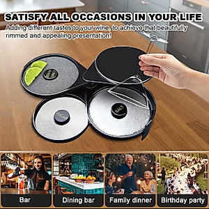 YOTOZU 3-Tier Bar Glass Rimmer,Cocktails Margarita Seasoning Box with One Sponges,Sugar Salt Rimmers Bartender Garnishing Tools for Bar Party