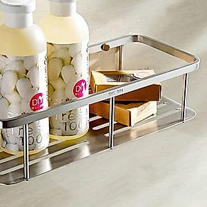 Konhard CS005 Wall Mounted Stainless Steel Bathroom Shower Caddy Rust Proof, Brushed Steel