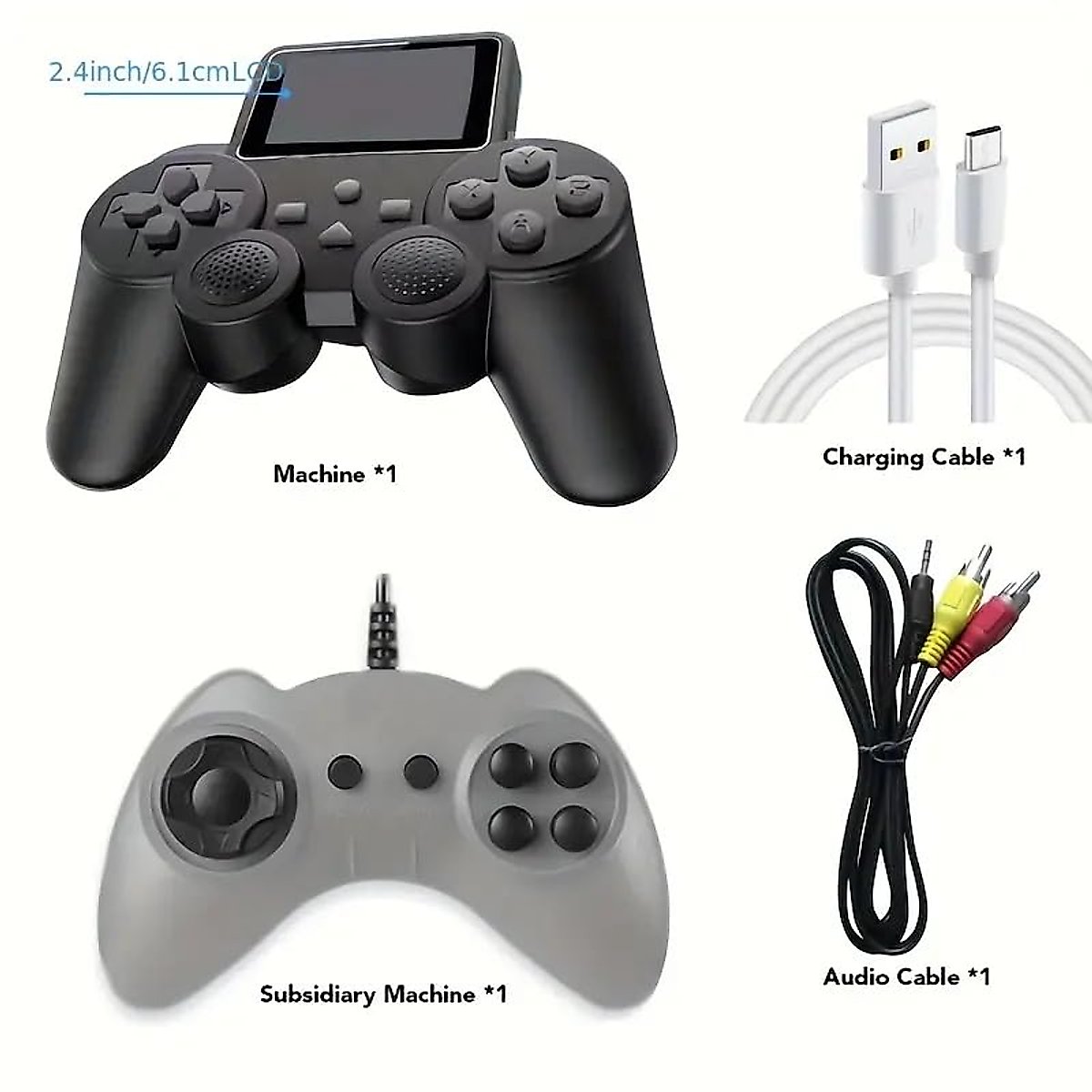 Twin-Video Retro Game Stick Handheld Game Console with 520 FC Games-Portable Video Game Console,Support for Connecting TV & Gamepad Rechargeable Arcade Gaming Player