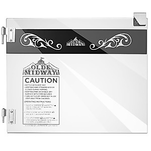 Olde Midway Popcorn Machine Door Replacement, Glass Door for 8-Ounce Commercial Popcorn Machines - Black Design