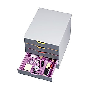 Durable Desktop Drawer Caddy, Oranizing Small Office Supplies Within 13" w x 9.5" d x 1.9" h, Transparent (338419)