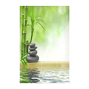 Kigai 1 Pack Zen Basalt Rocks Kitchen Towels Highly Absorbent, Super Soft Dishcloths 18 x 28 Inches Reusable Quick Drying Tea Towels Set for Home,Kitchen Decor