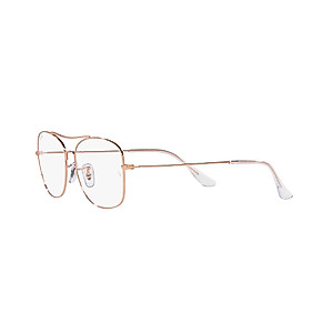 Ray-Ban RX6499 Square Prescription Eyewear Frames, Rose Gold/Demo Lens, 55 mm