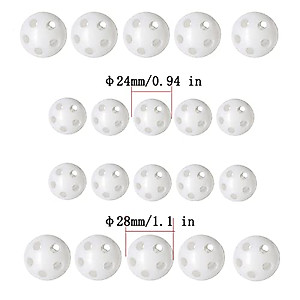 Iceyon 40pcs Rattle Box Repair Toy,Rattle Balls Mixed for Sewing in Noise Maker Insert Pet Baby Toys(20pcs 24mm+20pcs 28mm)