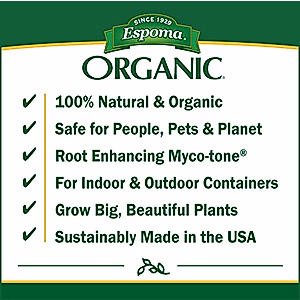 Espoma Organic Potting Soil Mix - All Natural Potting Mix For All Indoor & Outdoor Containers Including Herbs & Vegetables. For Organic Gardening, 8qt. bag. Pack of1
