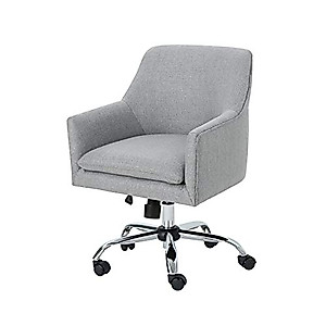 Morgan Mid Century Modern Fabric Home Office Chair with Chrome Base, Gray