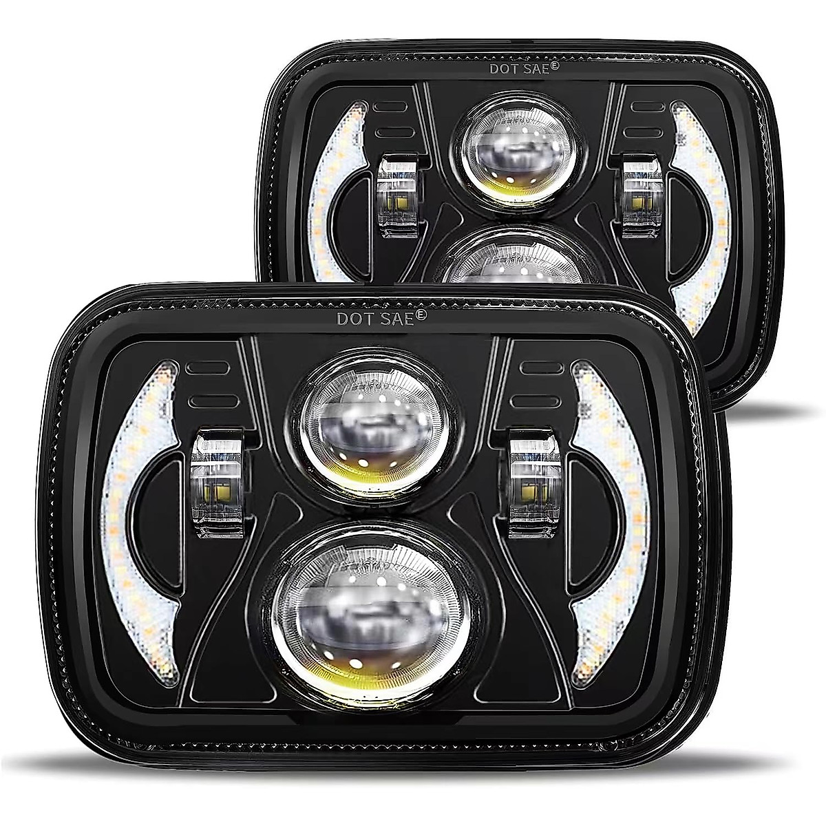 5x7 LED Headlight,JHLion Anti-glare H6054 5x7 7x6 Led Headlights,180W DOT Approved 600% Brighter w/DRL Amber Turn Signal Hi/Low Sealed Beam Compatible with Jeep Cherokee XJ Wrangler YJ GMC Comanche MJ