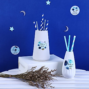 Fangleland 48Pcs Outer Space Thank You Stickers, Astronaut Stickers for Baby Shower - Personalized Planets Labels for Galaxy Themed Birthday Party Favors Gift Bag