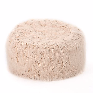 Christopher Knight Home Faux Fur Faux Fur Beanbag, 5', Pastel Pink