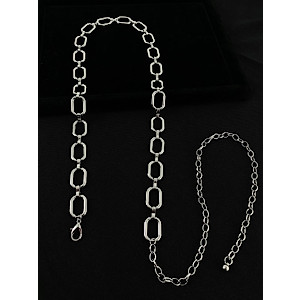 TOPACC Silver Chain Belts for Women Thick Metal Y2k Belt Circle Chains Belt for Dresses Jeans Skirt Girls Fashion