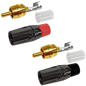 WORLDS BEST CABLES 6 Foot - RCA to XLR (Male) Cable Pair – Gotham GAC-4/1 (Black) Star-Quad Audio Interconnect Cable & Amphenol ACPL RCA & Neutrik Male XLR Gold Plugs - CUSTOM MADE