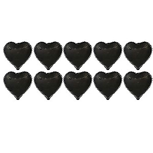 10pcs Foil Heart Helium Balloon 18" Heart Aluminum Foil Balloons Party Wedding Birthday Decor(Black)