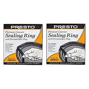 Presto 09985 Pressure Cooker Sealing Ring, Black, 2 Pack