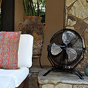 NewAir 20” Outdoor Rated 2-in-1 High Velocity Floor or Wall Mounted Fan with 3 Fan Speeds and Adjustable Tilt Head, NIF20CBK00