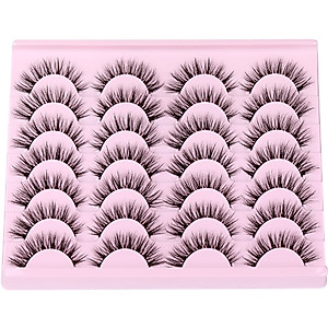 Wispy Lashes 3D Eyelashes Natural Look 14 Pairs Short Lashes That Look Like Extensions Lashes Pack False Eyelashes by EYDEVRO