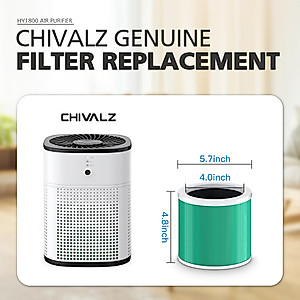 CHIVALZ Genuine HY1800 Air Purifier Replacement Filter, 3-in-1 Filtration, High-Efficiency Activated Carbon, True HEPA Filter (2 Pack)