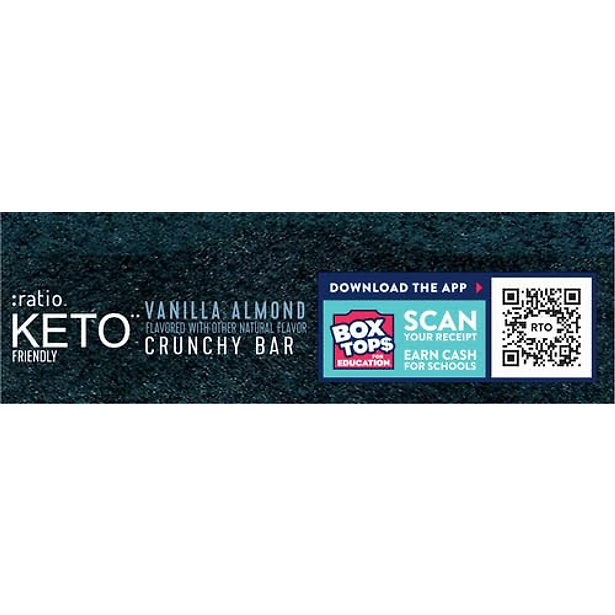 :ratio KETO Friendly Crunchy Bars, Vanilla Almond, Gluten Free Snack, 4 ct