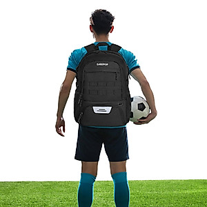 LARIPOP Boys Soccer Bag - Soccer Backpack, Colorful Waterproof Sports Bag Suitable for Volleyball, Basketball Accessories, Large Capacity Equipment Bag, with Ball Compartment and Laptop Compart