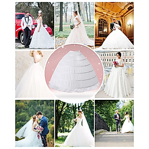 dgdgbaby Hoop Skirt Crinoline Underskirt Petticoat for Women Ball Gown Bridal Tulle Underskirt Wedding Dress (4 Hoops White)
