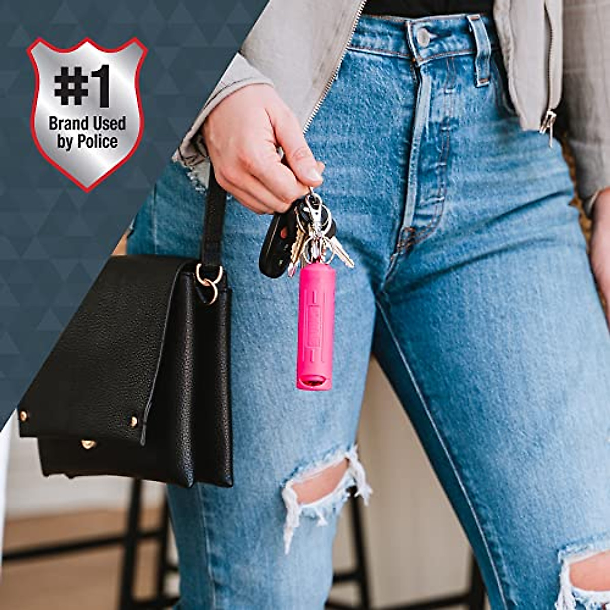 SABRE RED Pepper Gel with Snap Clip, 25 Bursts (5x Other Brands), 12-Foot (4-Meter) Range, Flip Top Safety, Gel is Safer, Maximum Strength OC Spray, Durable Hard Case, Ergonomic Finger Grip, Pink