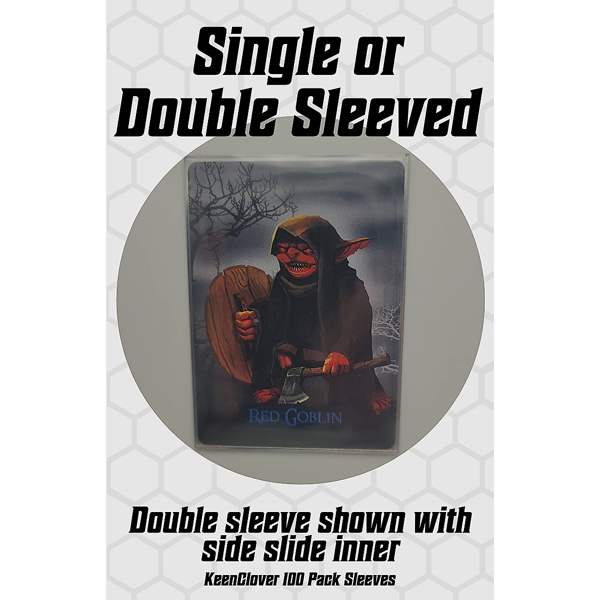 KeenClover Trading Card Sleeves 100 Pack Matte Standard Size, Strong and Thick Pure Jank 66mm x 91mm