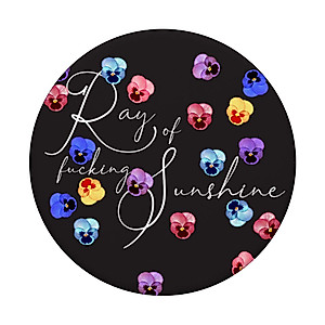 Salty Floral Ray of Fucking Sunshine Pansies Swear Word Flow PopSockets PopGrip: Swappable Grip for Phones & Tablets