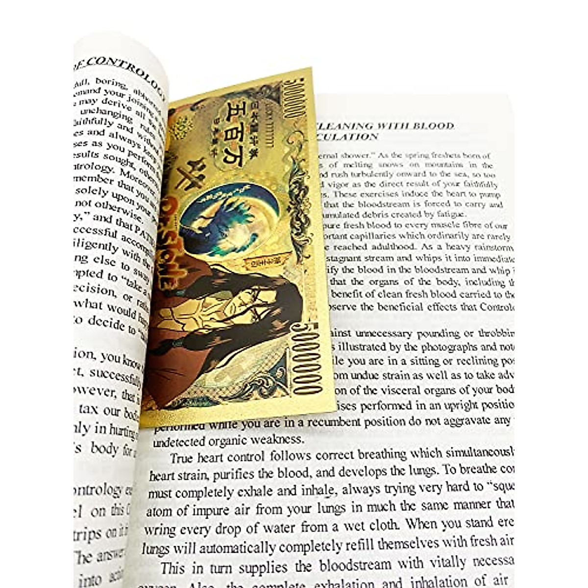 YJacuing Anime Dr. Stone Gold Coated Banknote, Limited Edition Collectible Bill Bookmark (5 PCS Collection)