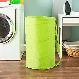 Laundry Basket Pop Up Barrel Hamper Collapsible Breathable Mesh Bag Solid Color - Lime