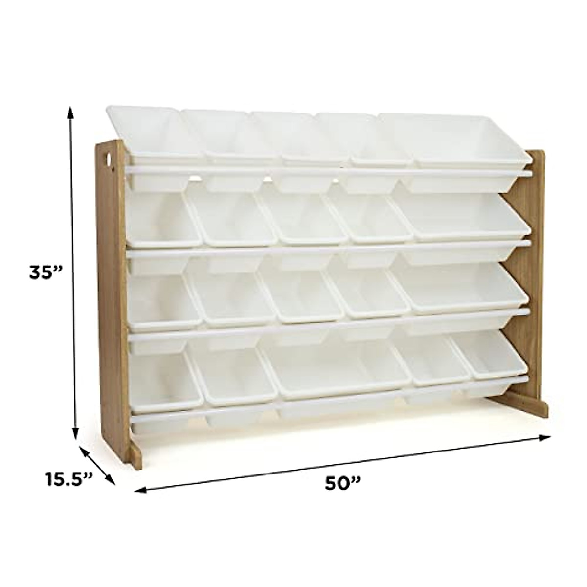 Humble Crew Toy Organizer with 20 Storage Bins, Natural/White