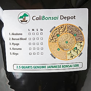 2.5 Quarts Genuine Japanese Kanuma for Acid Loving Plants, Bonsai Tree Soil Mix - Shohin Grain